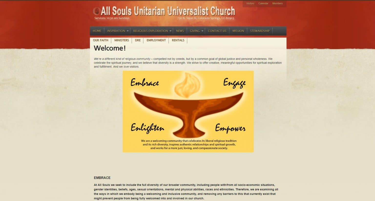 All Souls Unitarian Universalist Church Website Design Case Study