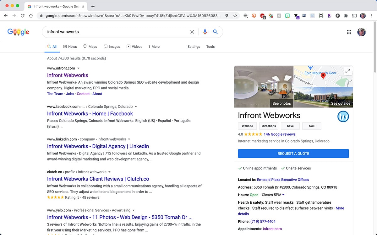 SMB Landing Page - Infront Webworks